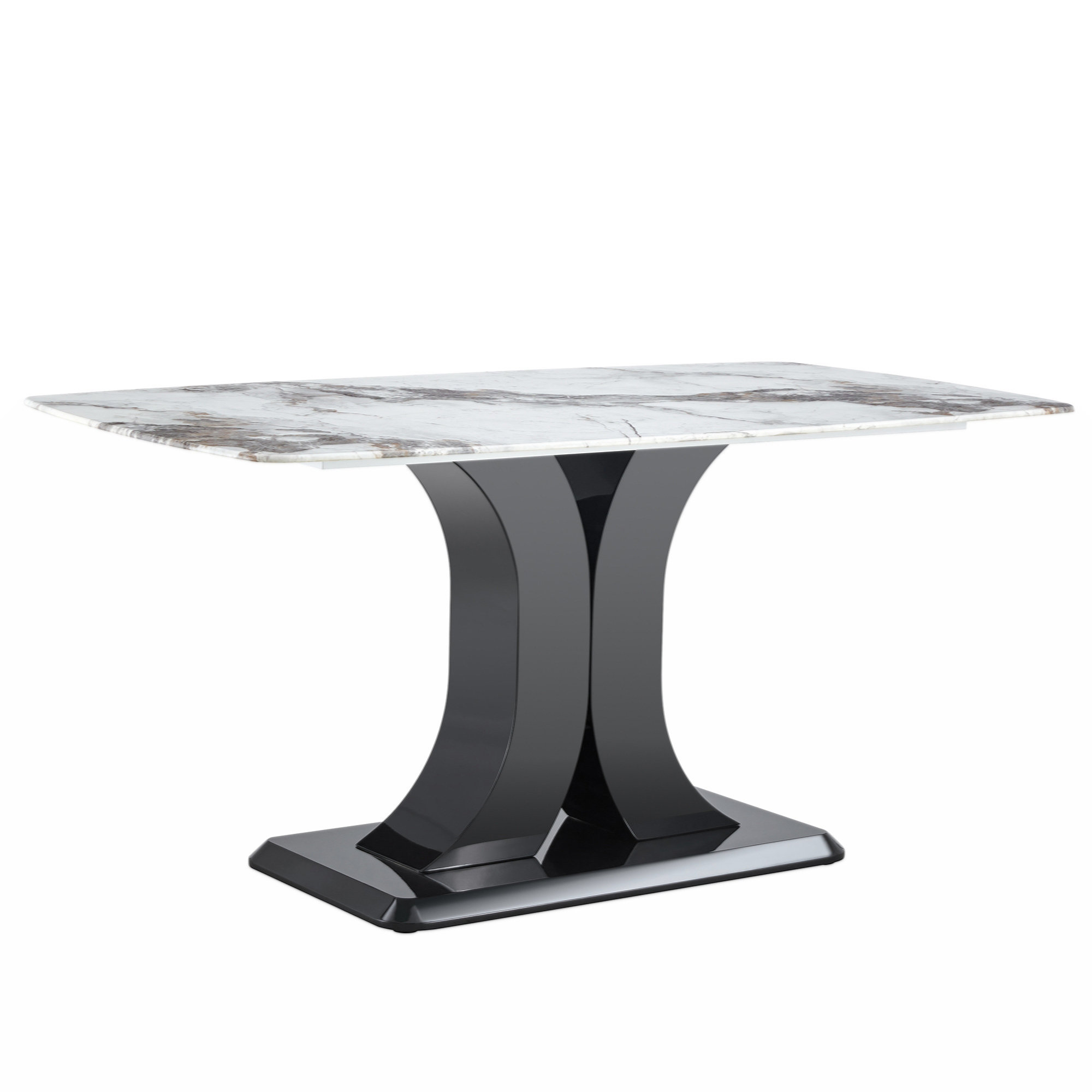 Ivy Bronx Bistra Rectangular Marble Dining Table, Luxurious Dining Room ...