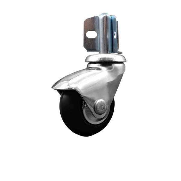 Service Caster Bright Chrome Neoprene Rubber Caster Corner Mount ...