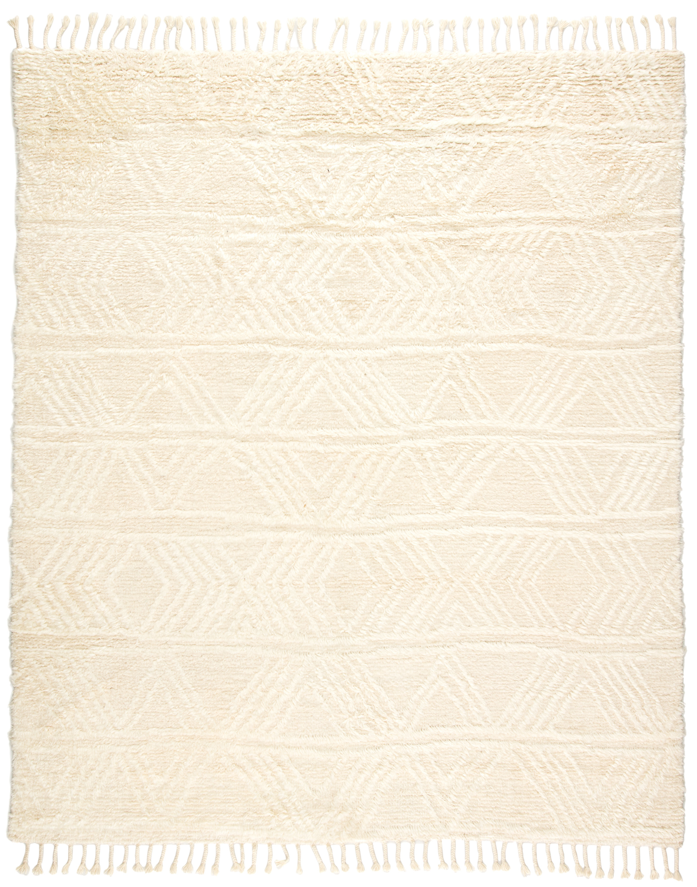 Joss & Main Brima Geometric Hand-Knotted Wool Cream Area Rug | Joss & Main