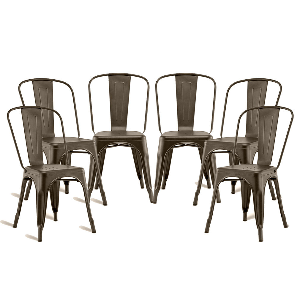Williston Forge Isabellamarie Metal Stacking Side Chair Dining Chair ...
