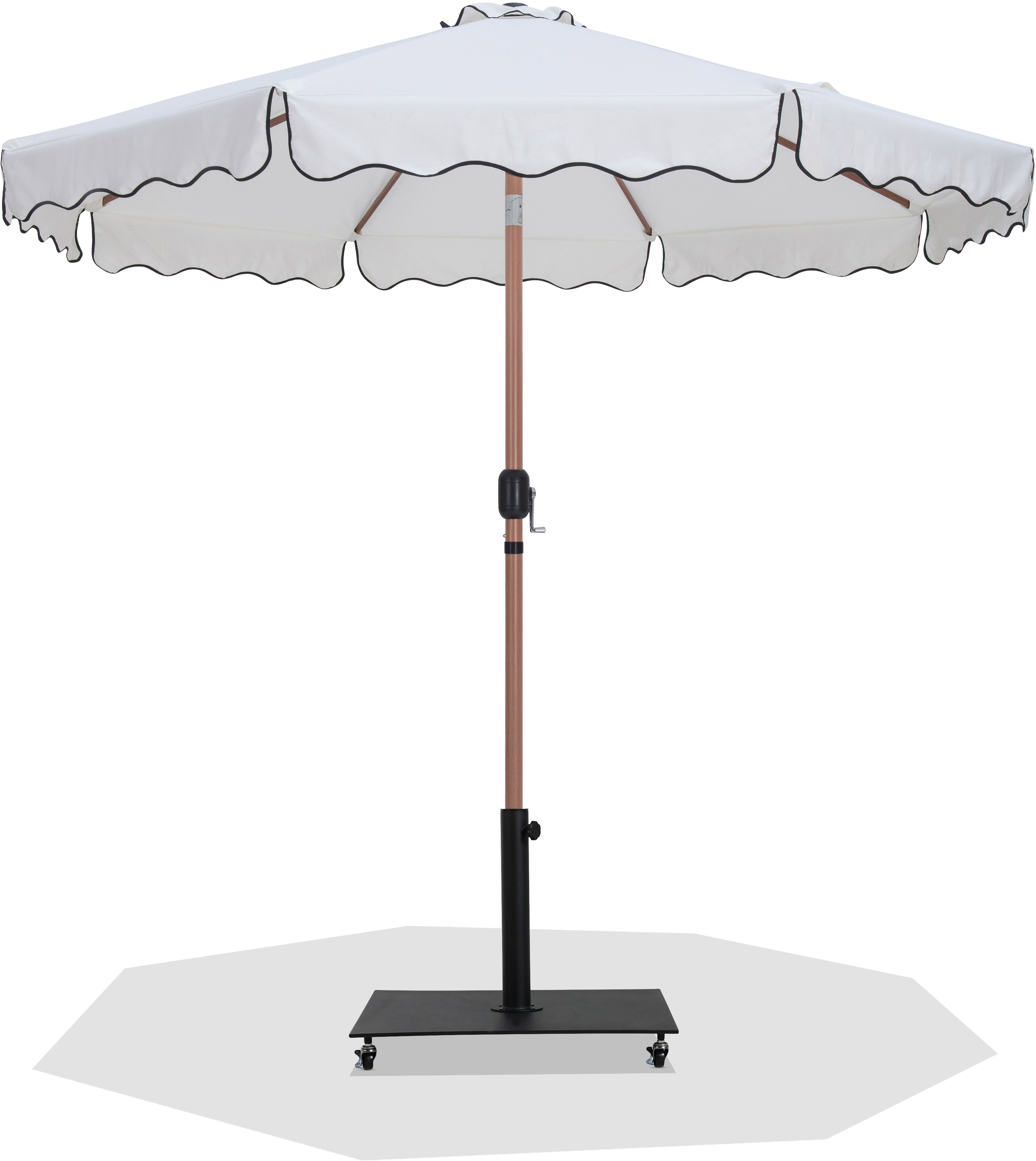 Arlmont & Co. Chavonte Fabric With Piping / Aluminum Patio Umbrella ...