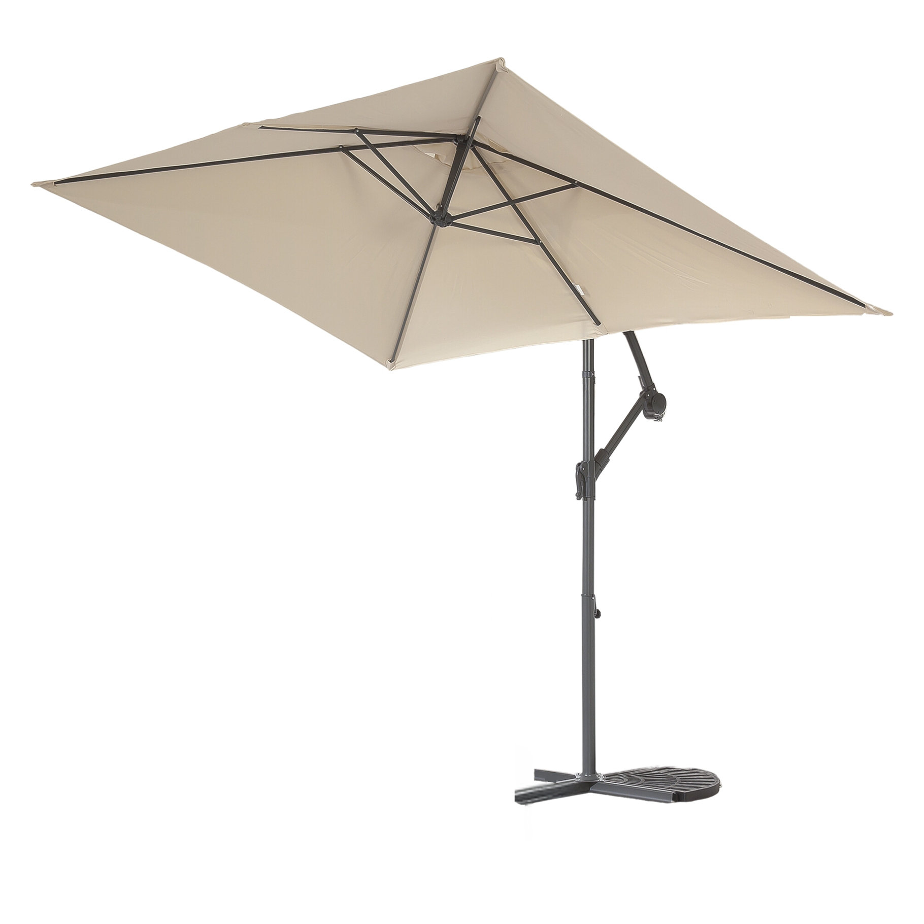 Latitude Run® Rectangular Hanging Parasol with Adjustable Tilt and Base ...