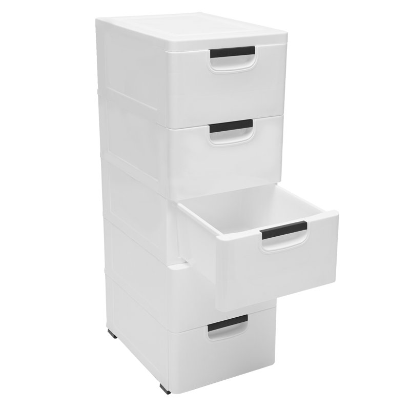 Rebrilliant Journii 5-Drawer Plastic Storage Cabinet, 11.81" X 15.75" X ...