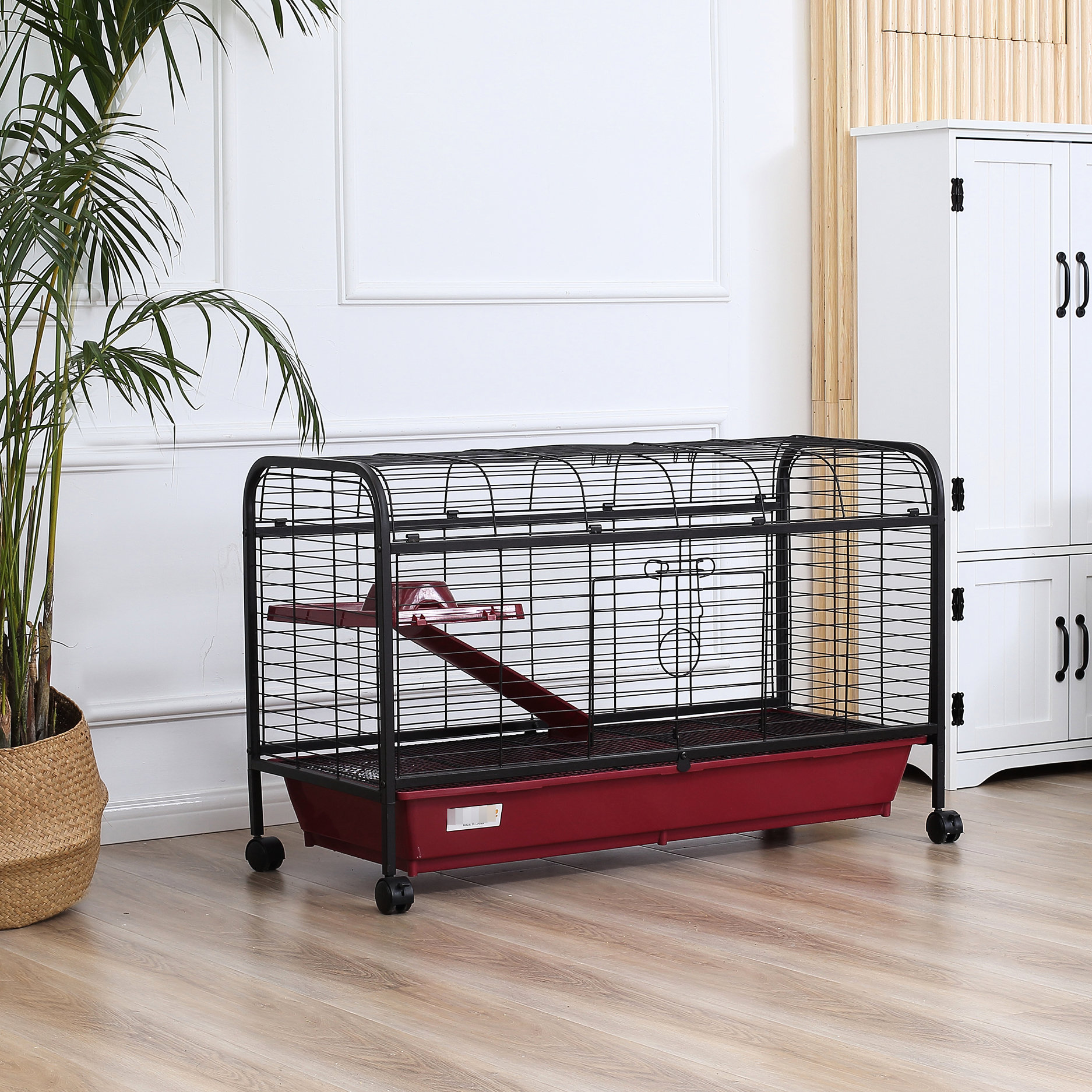 Tucker Murphy Pet™ 41"L Rabbit And Ferret Cage With Feeder, Wheels ...