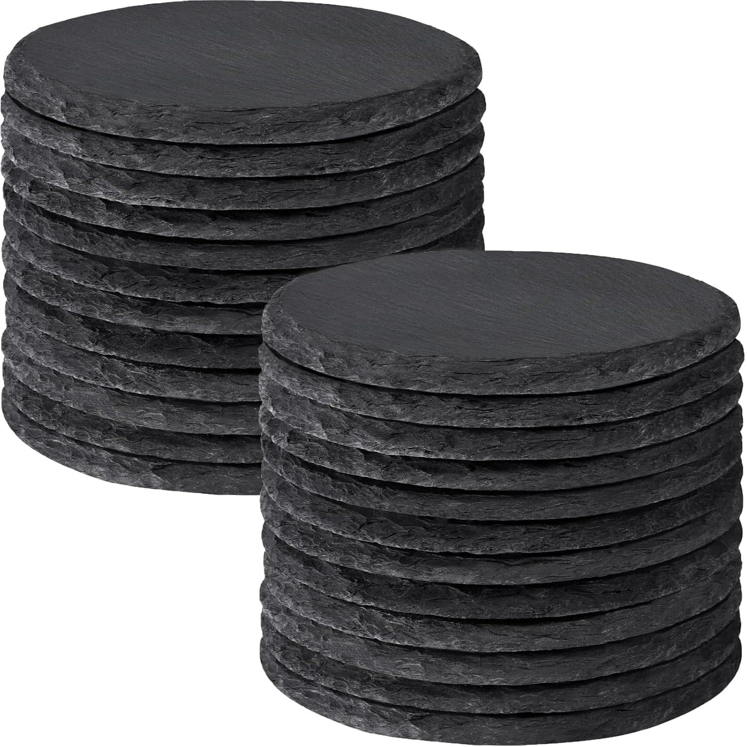 Ivy Bronx 24-Pack 4" Natural Round Slate Coasters (Bulk) | Wayfair.co.uk