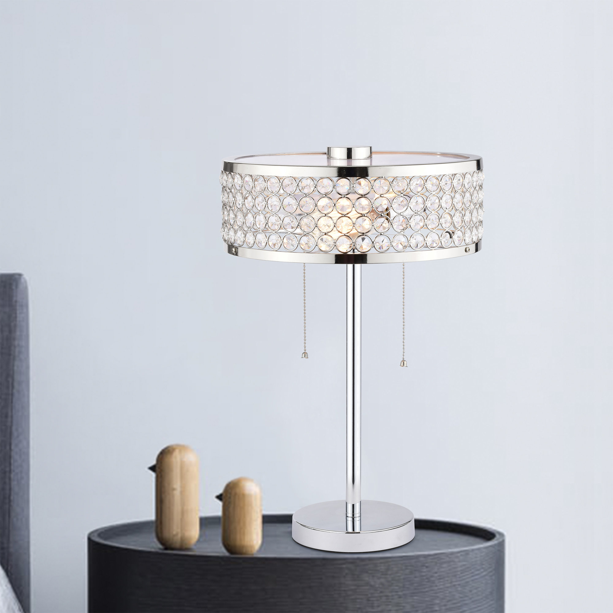 Warehouse of Tiffany 18" Chrome Table Lamp Base Set | Wayfair