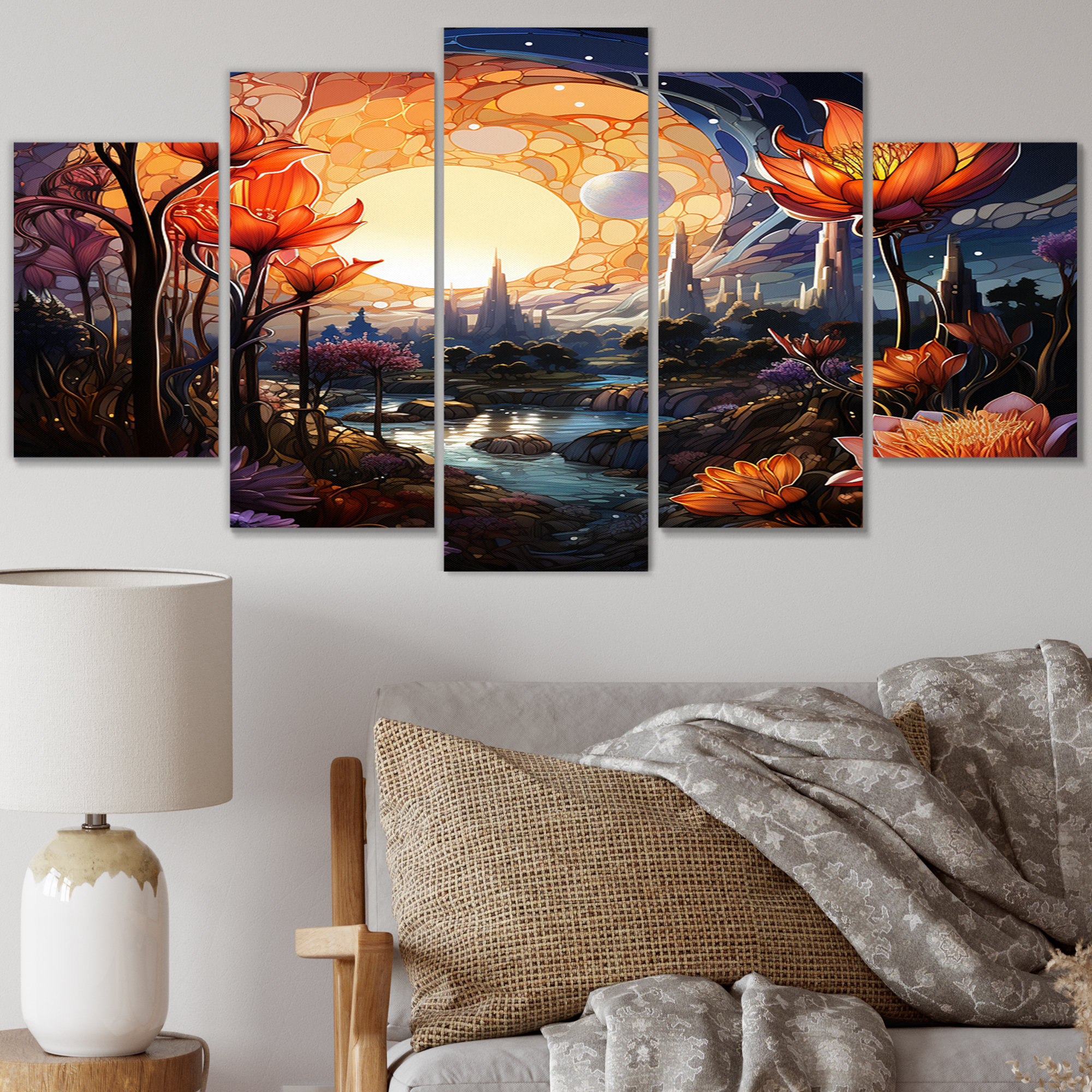 Design Art City Of Flowers Fantasy Landscapes I - Abstract Landscape ...