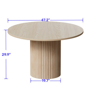 Latitude Run® Round Solid Wood Base Dining Table For 1-6 & Reviews ...