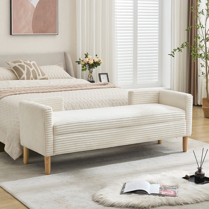 Mercer41 Upholstered Flip Top Storage Bench With Bolster Pillows ...