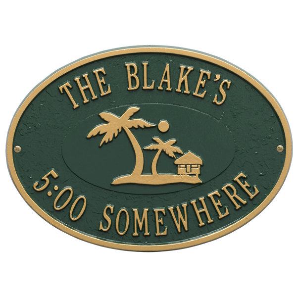Whitehall Products Personalized Island Time Palm Plaque Wall Décor ...