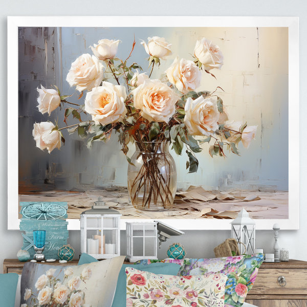 DesignArt Roses Farmhouse Still Life On Canvas Print | Wayfair
