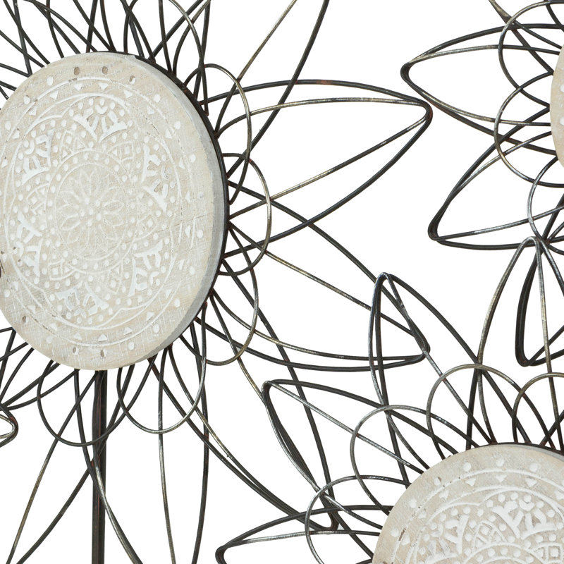 Bungalow Rose Whitney Rectangular Metal Flower Wall Decor & Reviews ...