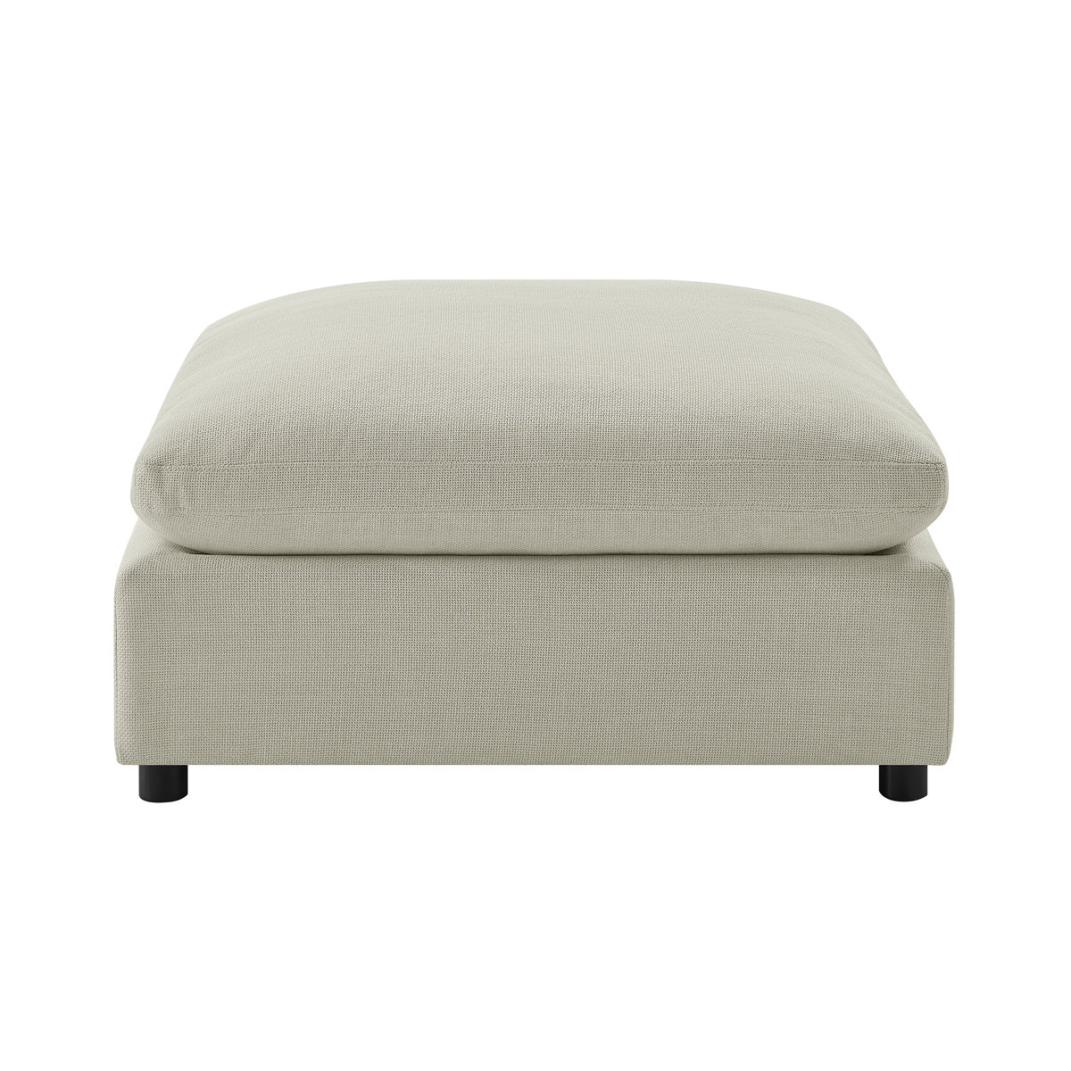 Hokku Designs Cassandra Beige Fabric 40 In. Square Ottoman | Wayfair