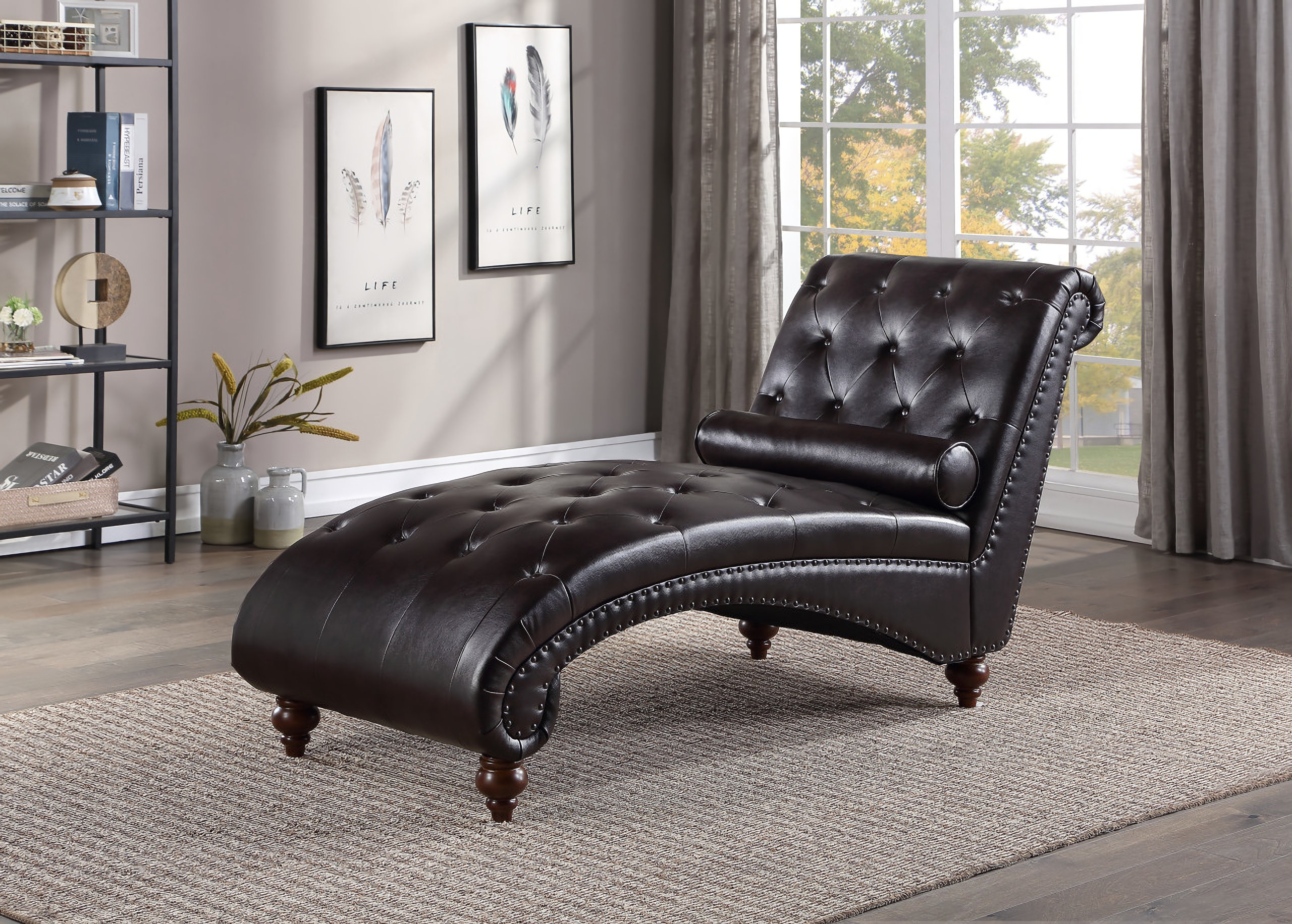 Darby Home Co Adhurim Vegan Leather Chaise Lounge | Wayfair