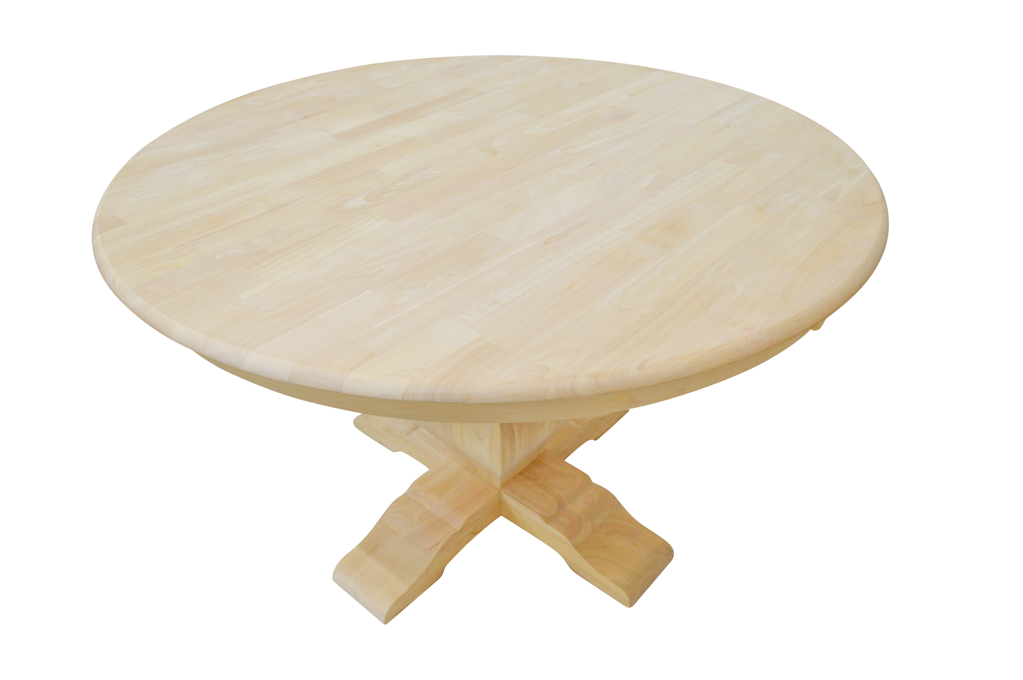 Rosalind Wheeler Cetera Rubberwood Solid Wood Pedestal Dining Table ...