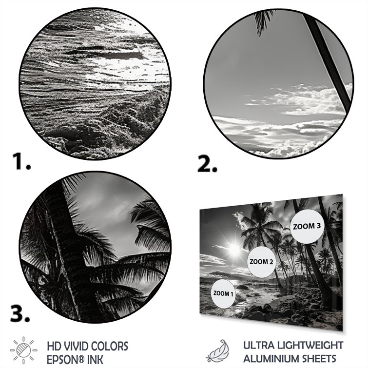 Bay Isle Home Hawaii Balck And White Shadows Of Aloha II On Metal 5 ...
