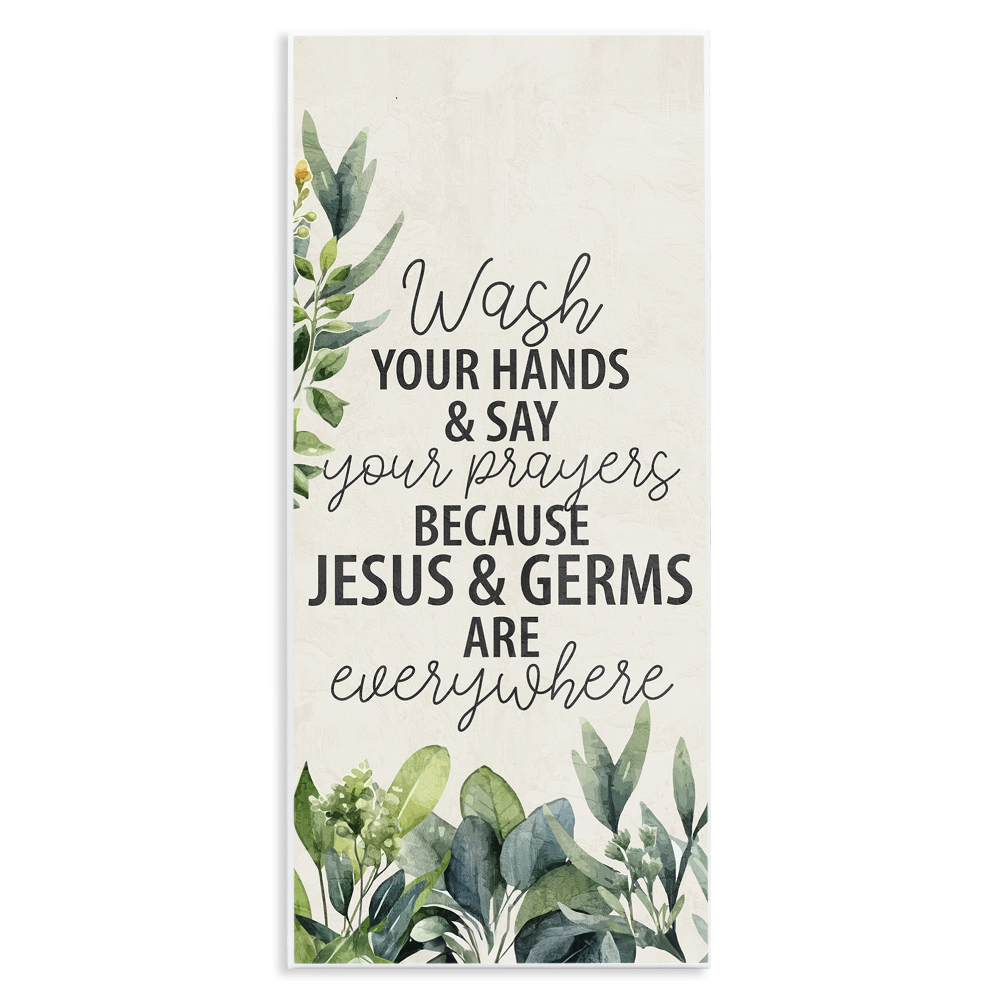 Bungalow Rose Jesus & Germs Hygiene Wall Plaque Art by Kim Allen | Wayfair