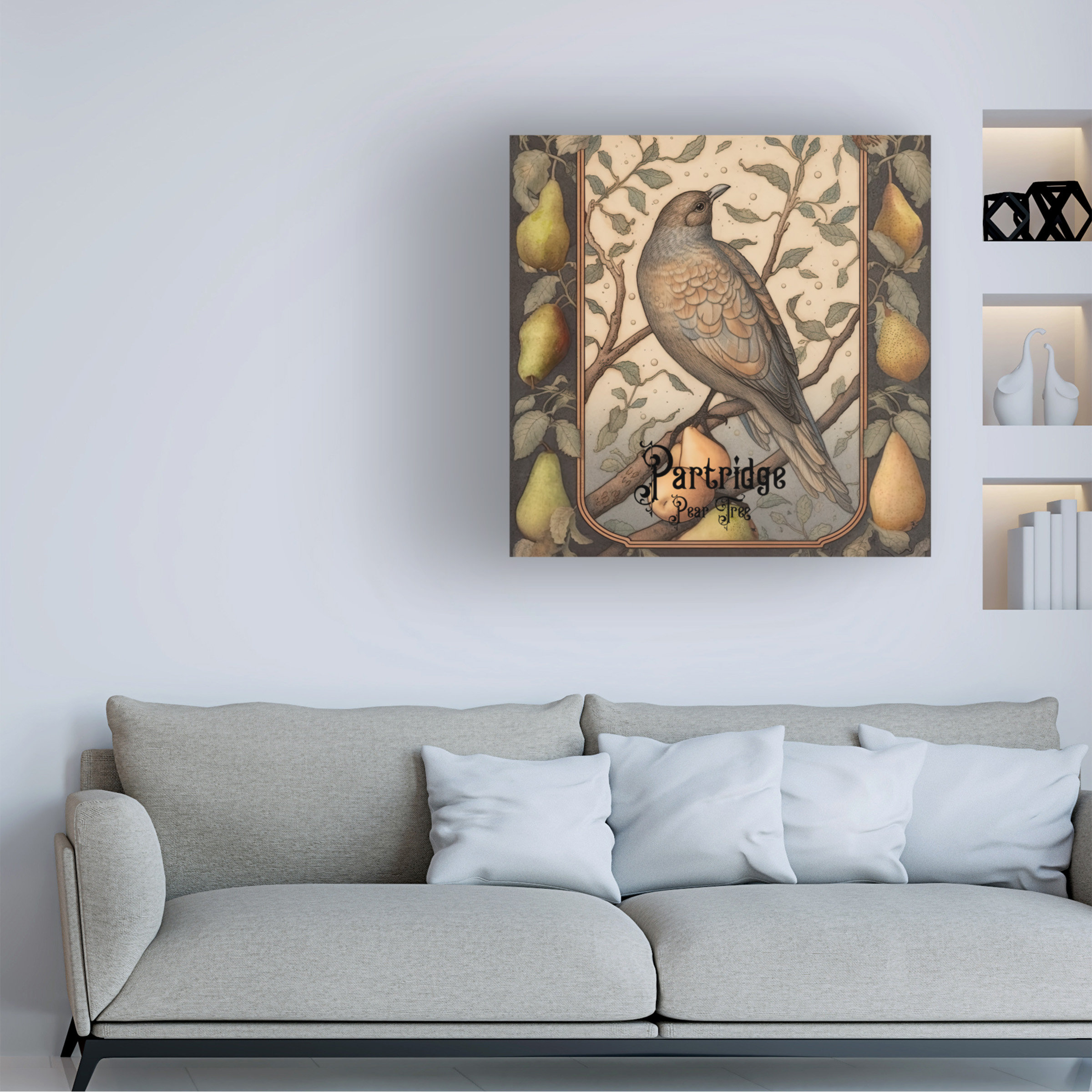 Ebern Designs Bolog Sasha Partridge In A Pear Tree Canvas Art | Wayfair
