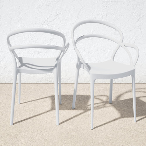 Modern White Outdoor Dining Chairs | AllModern