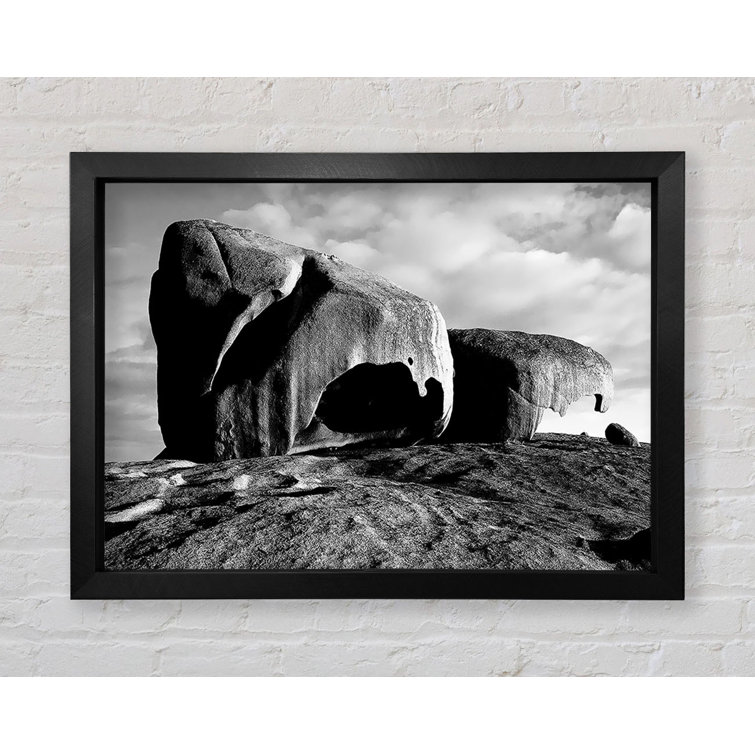 Ebern Designs Boulders On Top Of The World B N W - Single Picture Frame ...