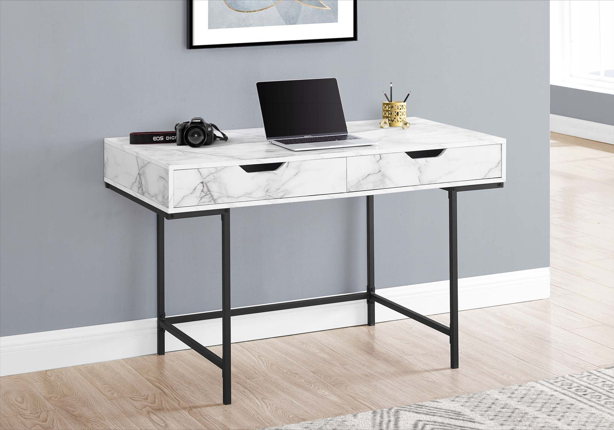Brayden Studio® Computer Desk, Home Office, Laptop, Storage Drawers, 48 ...