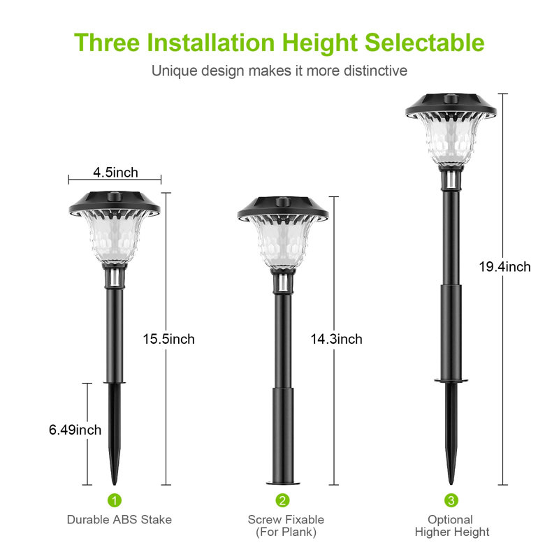 LETMY Black Low Voltage Solar Powered Integrated LED Pathway Light ...