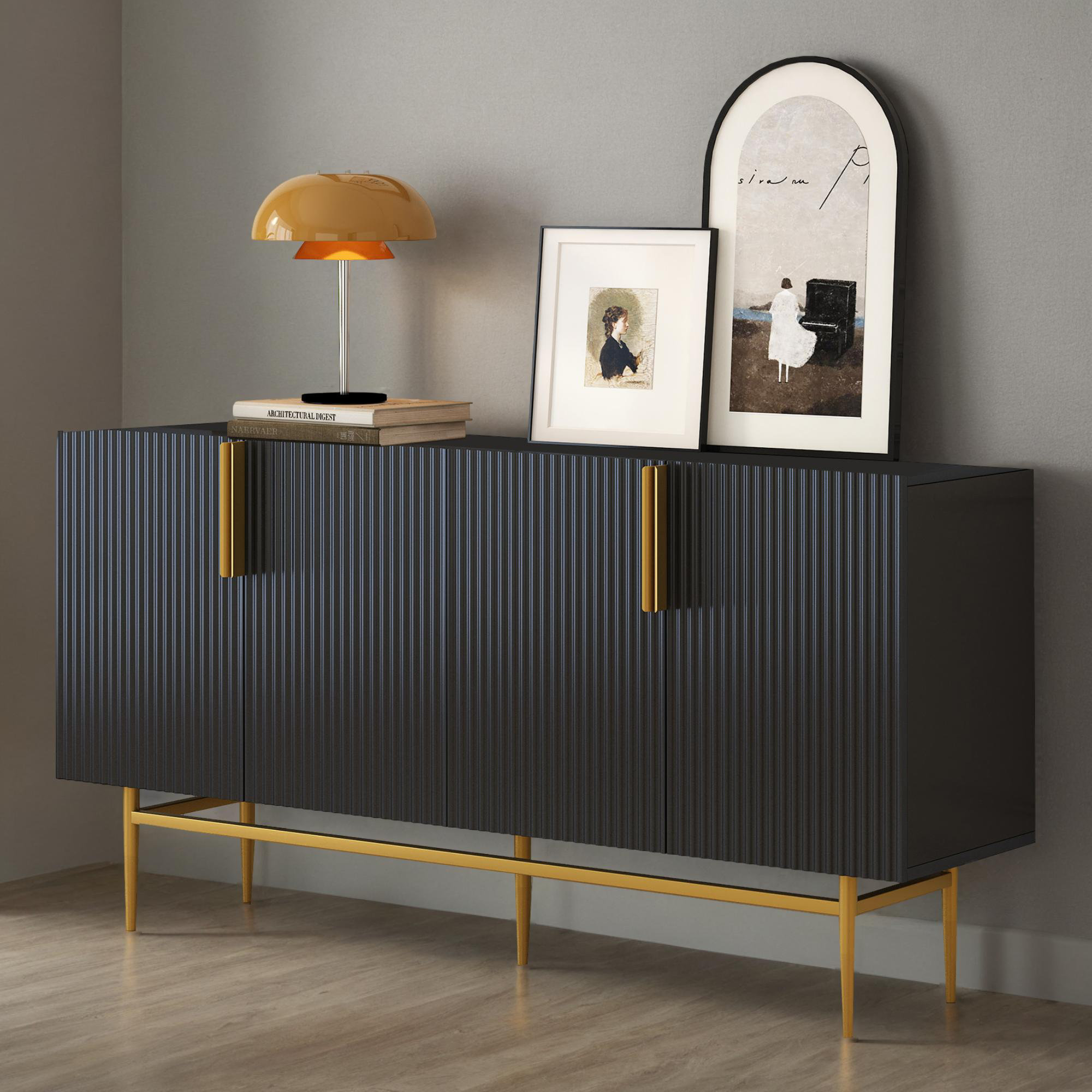 Mercer41 60" Console Table Entryway Sideboard for Hallway Living Room ...