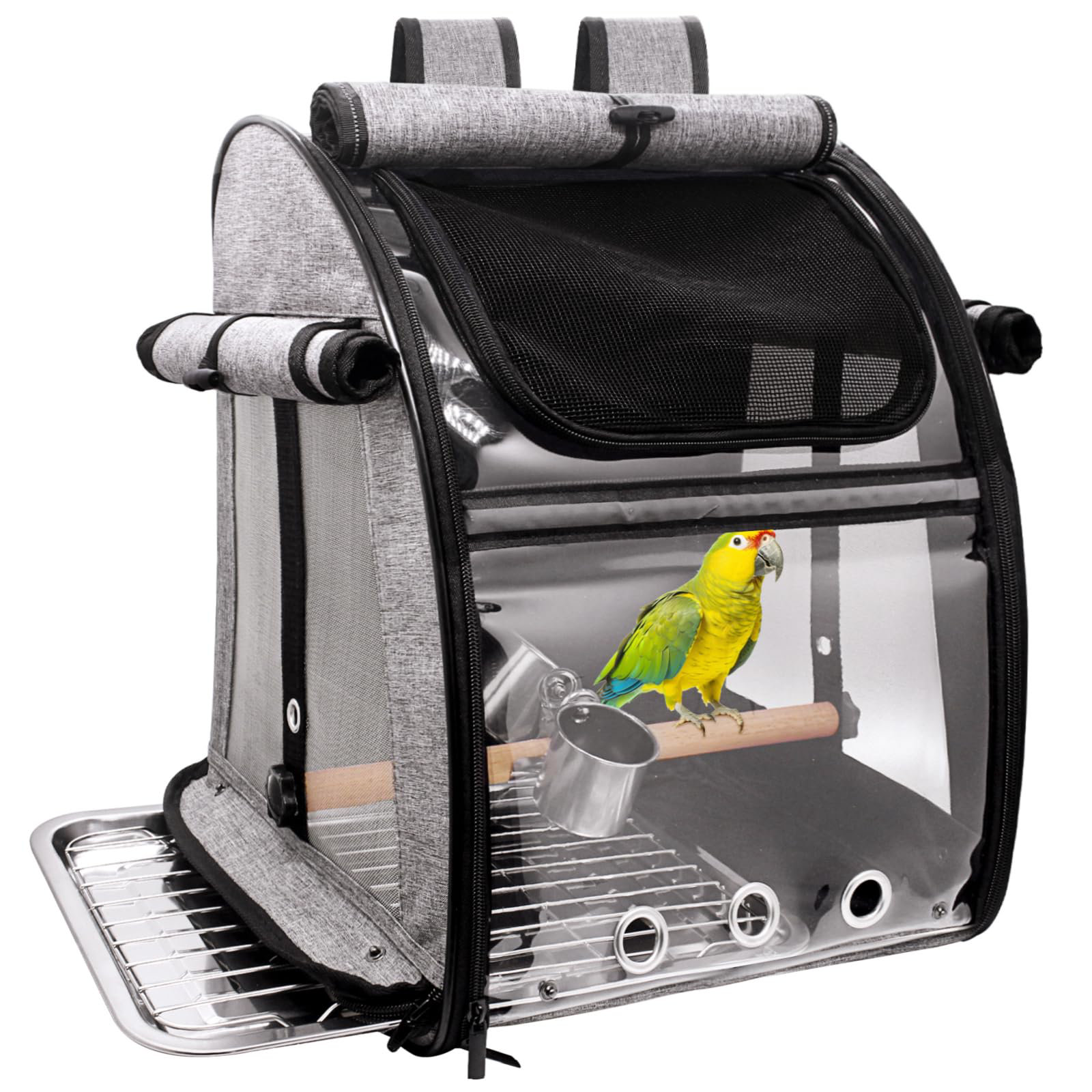 Ebern Designs Bird Carrier Bag With Perch, Bird Travel Carrier Backpack ...