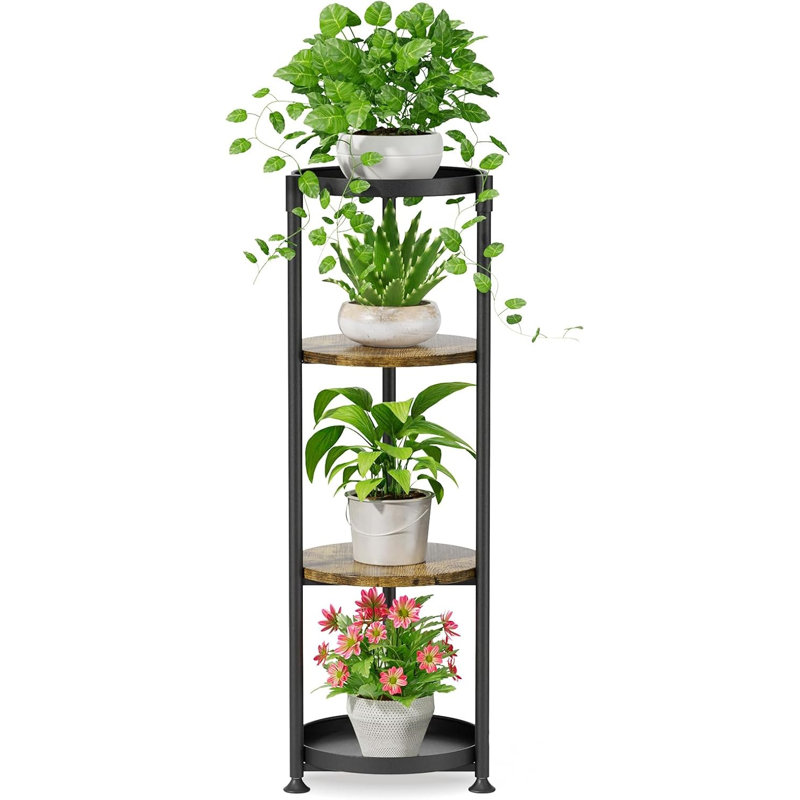 17 Stories 4 Tier Tall Plant Stand Indoor Outdoor | Wayfair
