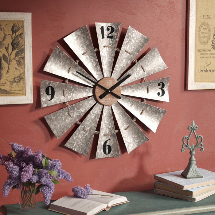 Gracie Oaks Metal Wall Clock & Reviews | Wayfair