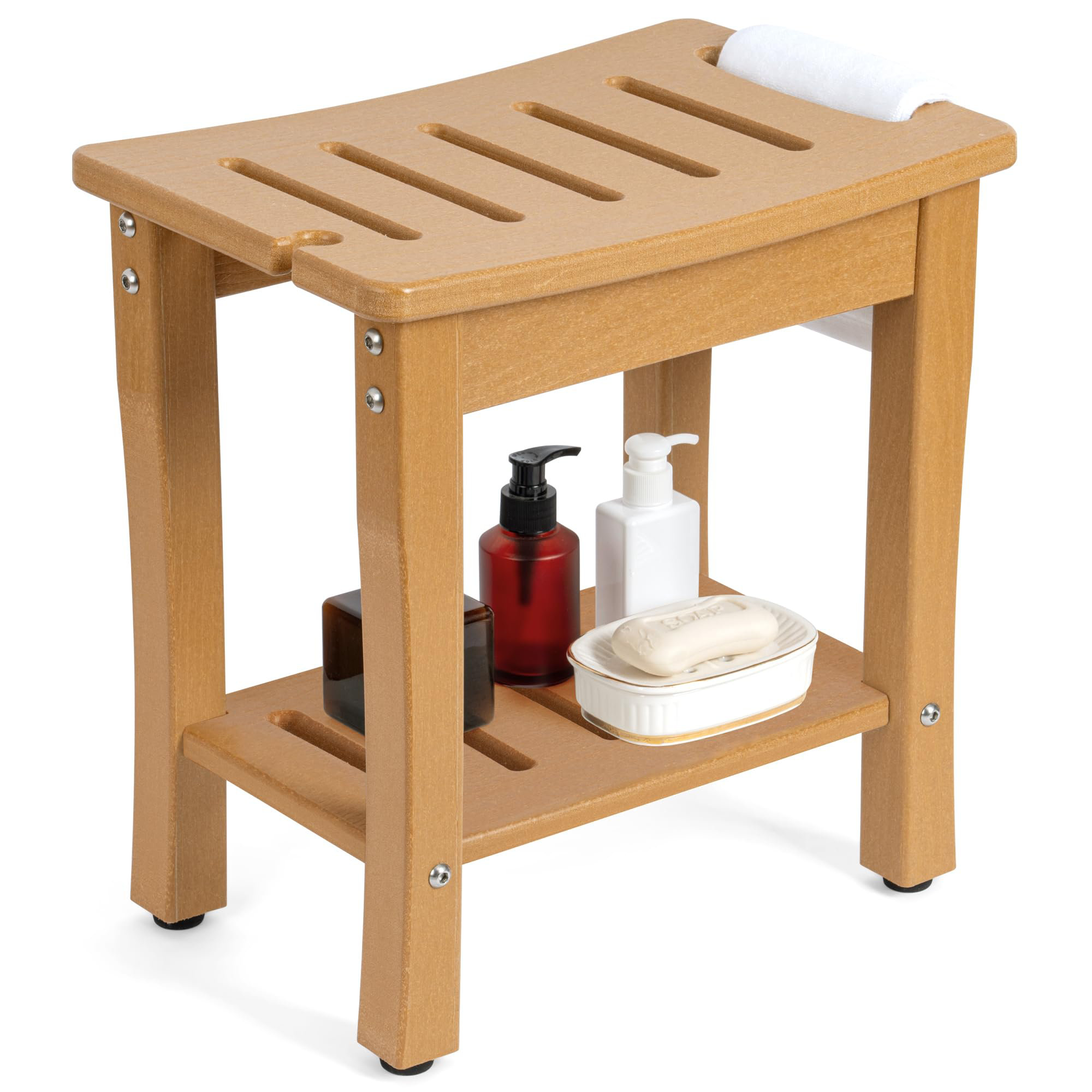 Crestone Shower Bench For Inside Shower Shaving Legs, Waterproof HDPE ...