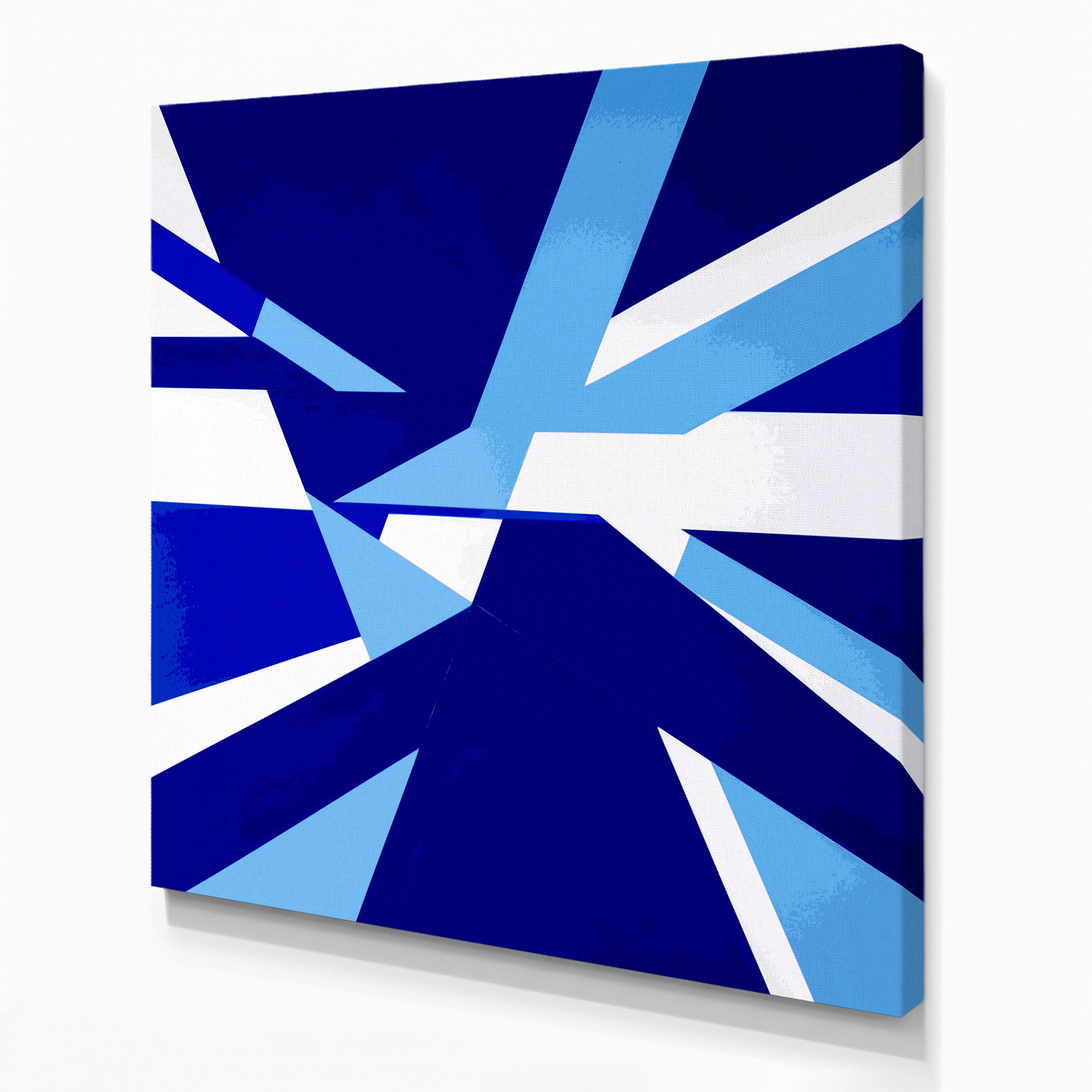 Ivy Bronx Hard Edge 35 Blue Canvas Wall Art | Wayfair