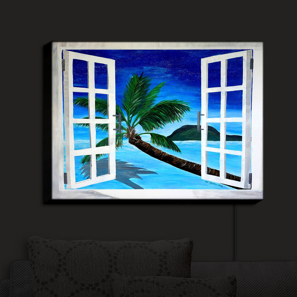 Bayou Breeze Window to Paradise - Back-Lit Light Print on Fabric | Wayfair