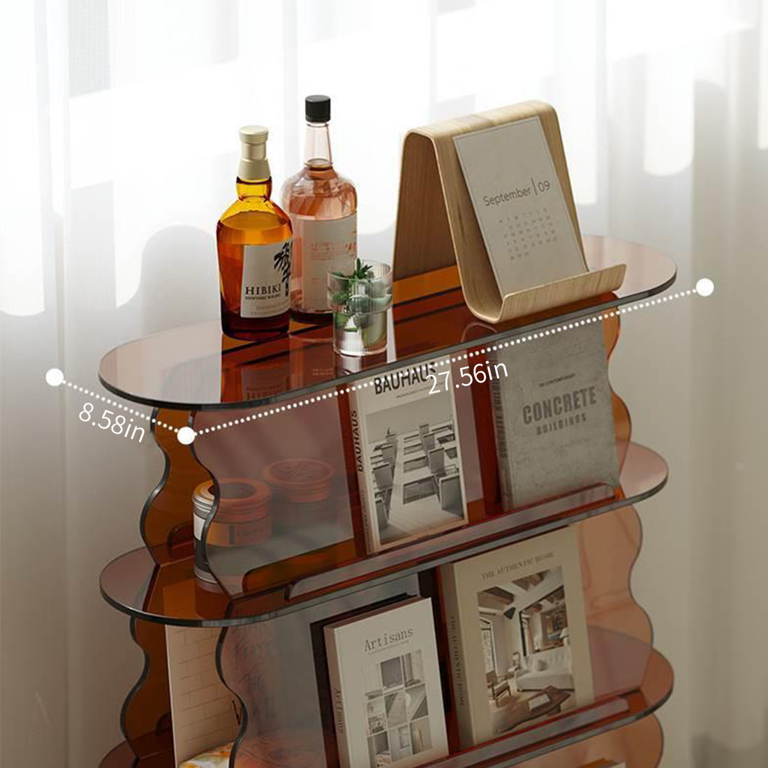 Liu's ink furniture Versatile Acrylic Bookshelf with Wave Design | Wayfair