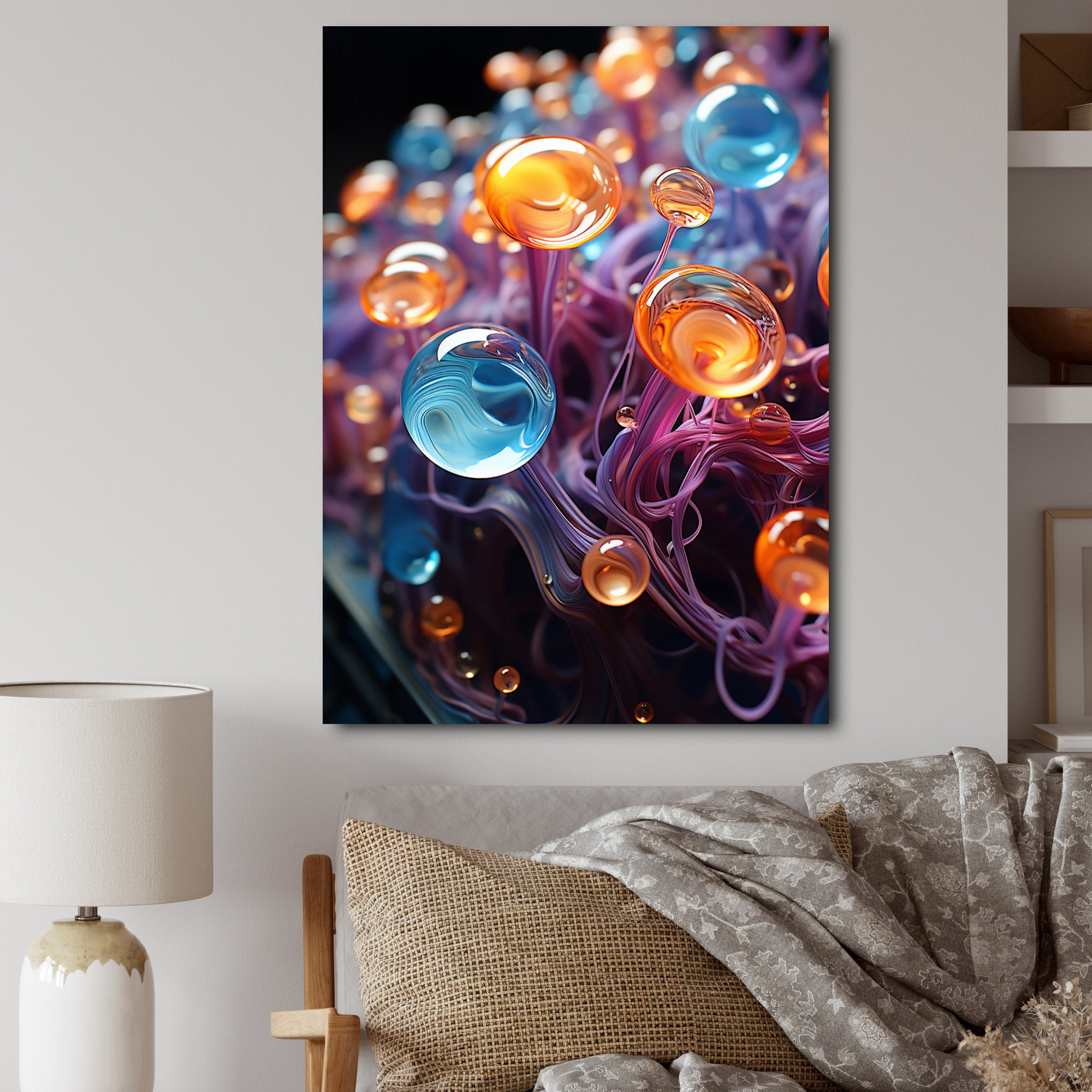 Wrought Studio 3D Molecules Macro Photography - Abstract Shapes Canvas ...