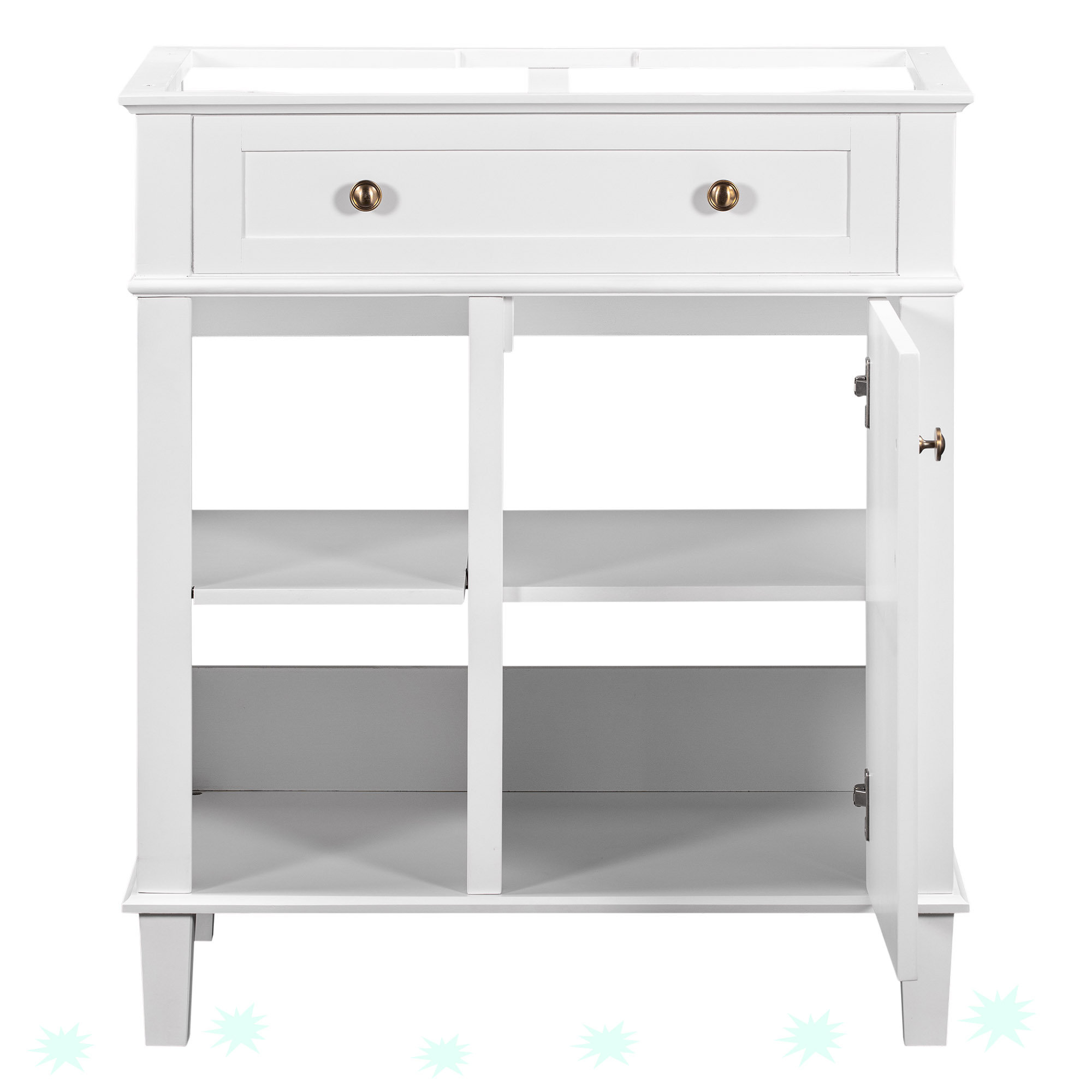 Winston Porter Bathroom Vanity Base with Solid Wood and MDF Boards ...