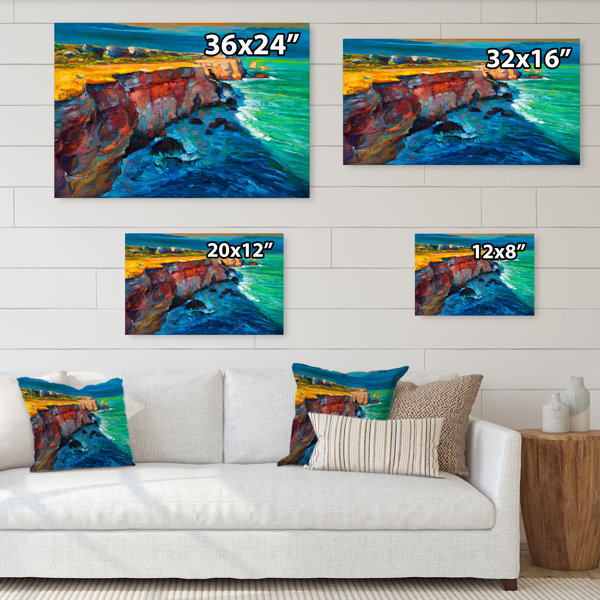 Highland Dunes " Colorful Cliffs Ocean " on Canvas | Wayfair