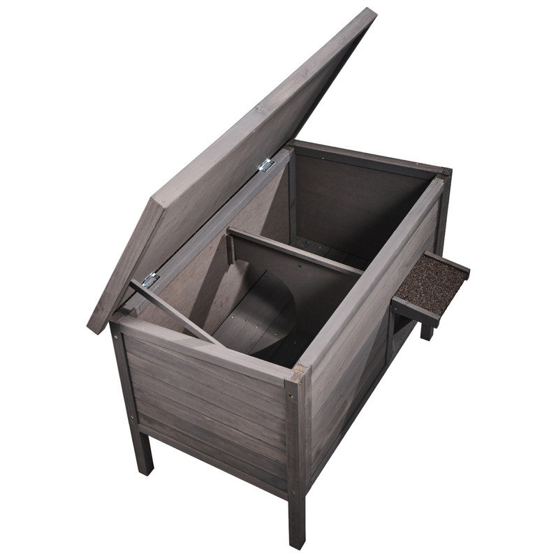 August Grove® Outdoor Cat House Wooden Feral Cat Shelter with Roof ...