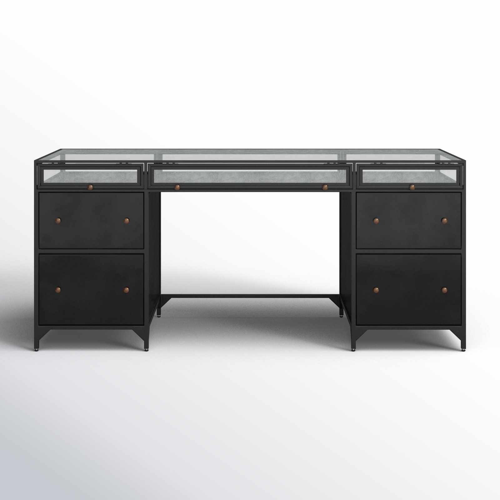Joss & Main Bayline Glass Executive Desk & Reviews | Wayfair