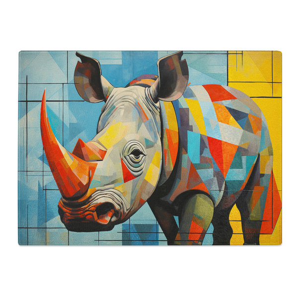 Metro Lane Rhino ConstructivismGlass Chopping Board | Wayfair.co.uk
