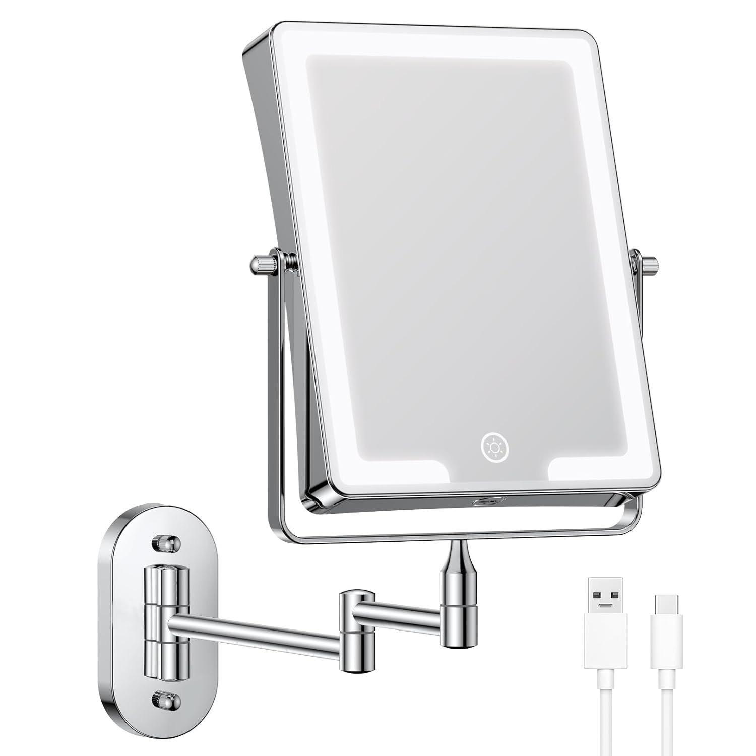 Symple Stuff Aaliegha Metal Rectangle LED Lighted Magnifying Wall ...