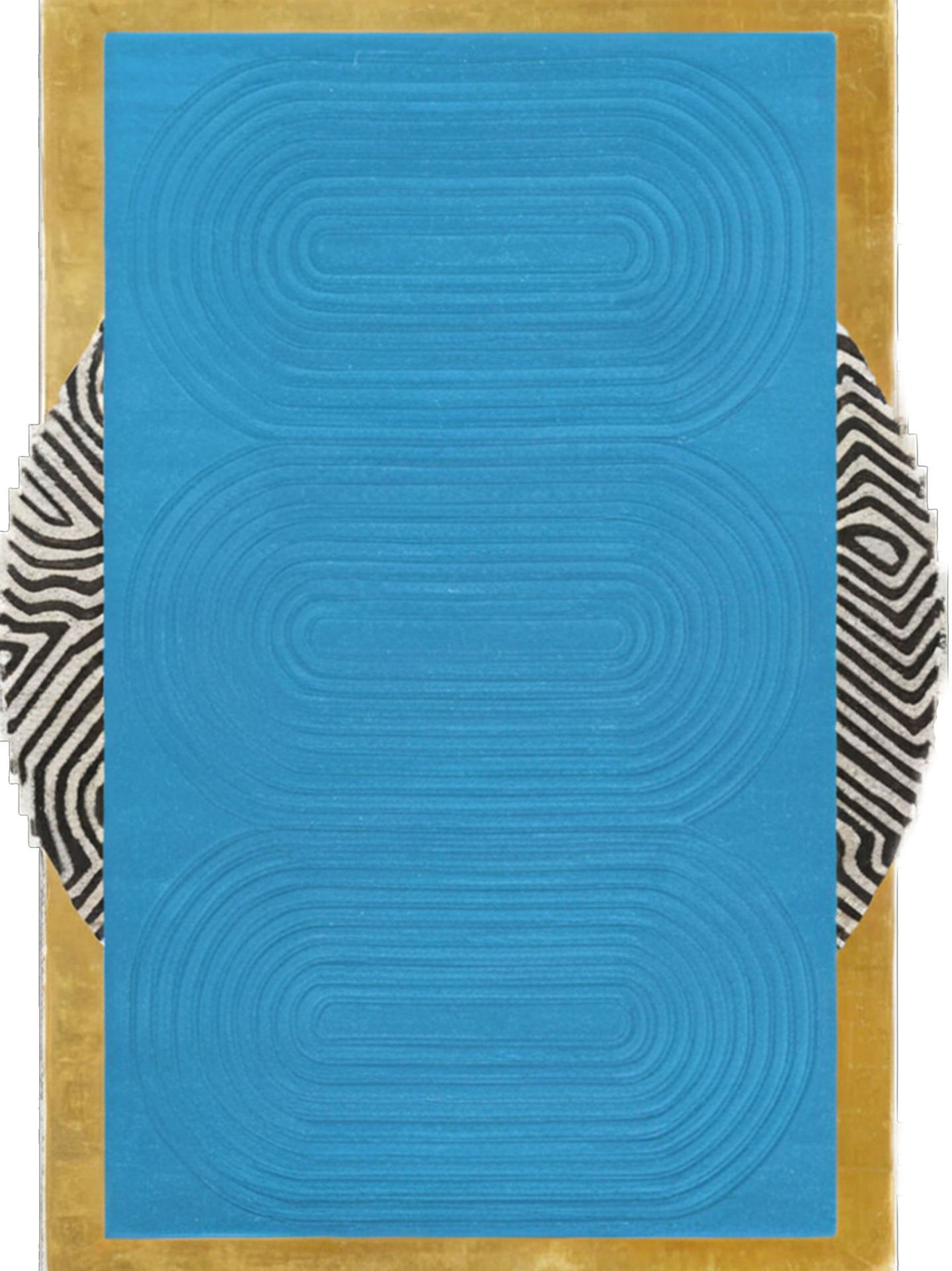 Orren Ellis Rio Collection Blue-Themed Frame Detailed Woven Base Modern ...