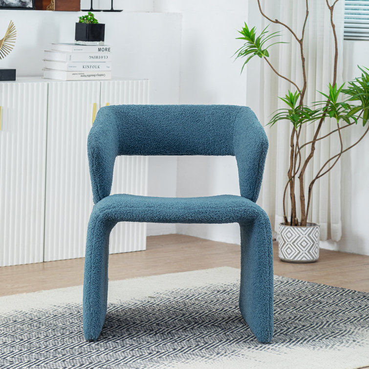 Latitude Run® Kenidee Modern Sherpa Accent Chair, Teddy Upholstered Arm ...