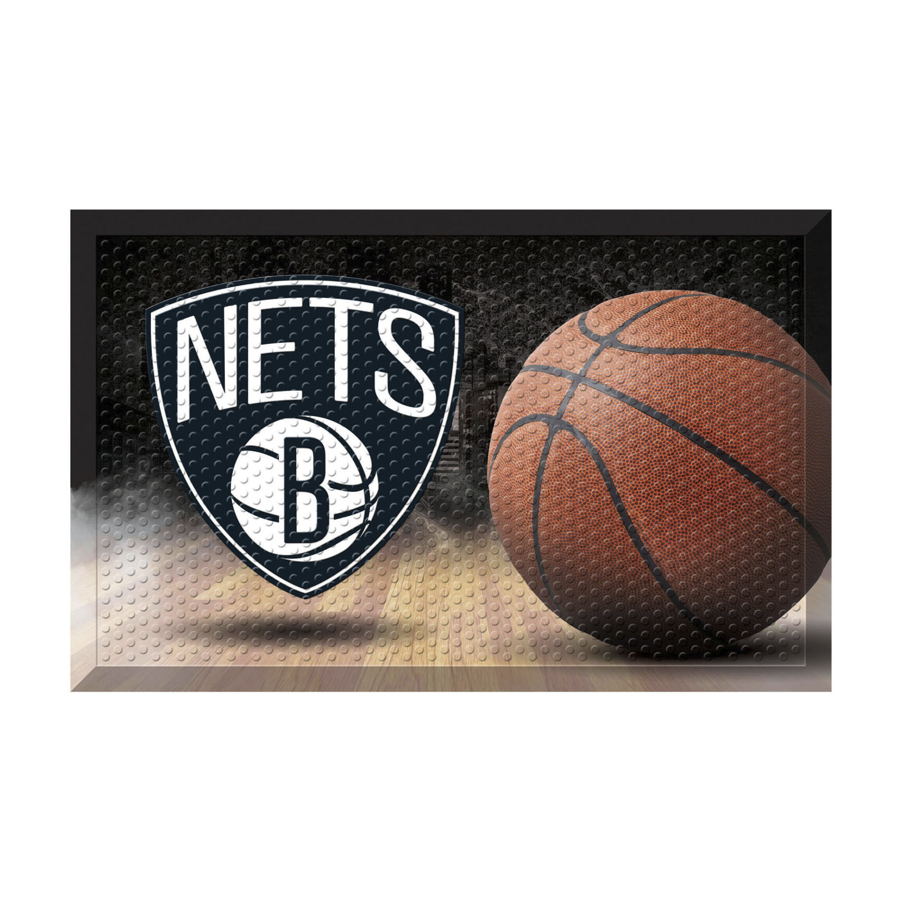 FANMATS NBA Brooklyn Nets Ball 30 in. x 19 in. Non-Slip Outdoor Door ...