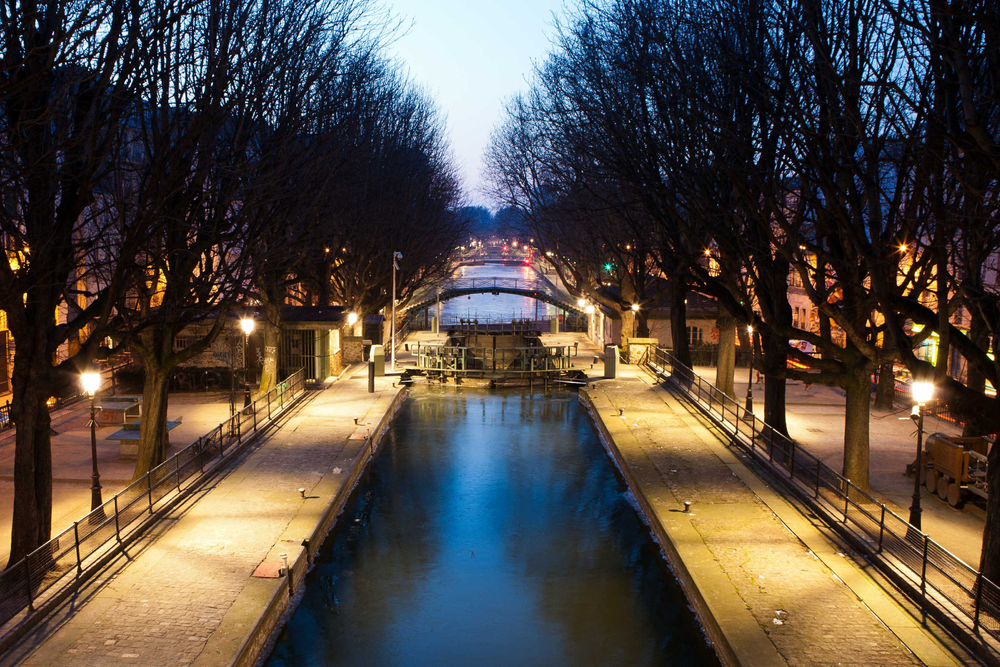 Ebern Designs Twilight Photo of Saint-Martin Channel in Paris, France ...