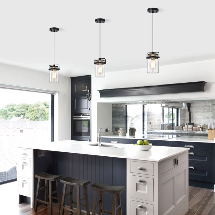 Breakwater Bay Douthett 1 - Light Textured Black Single Pendant ...