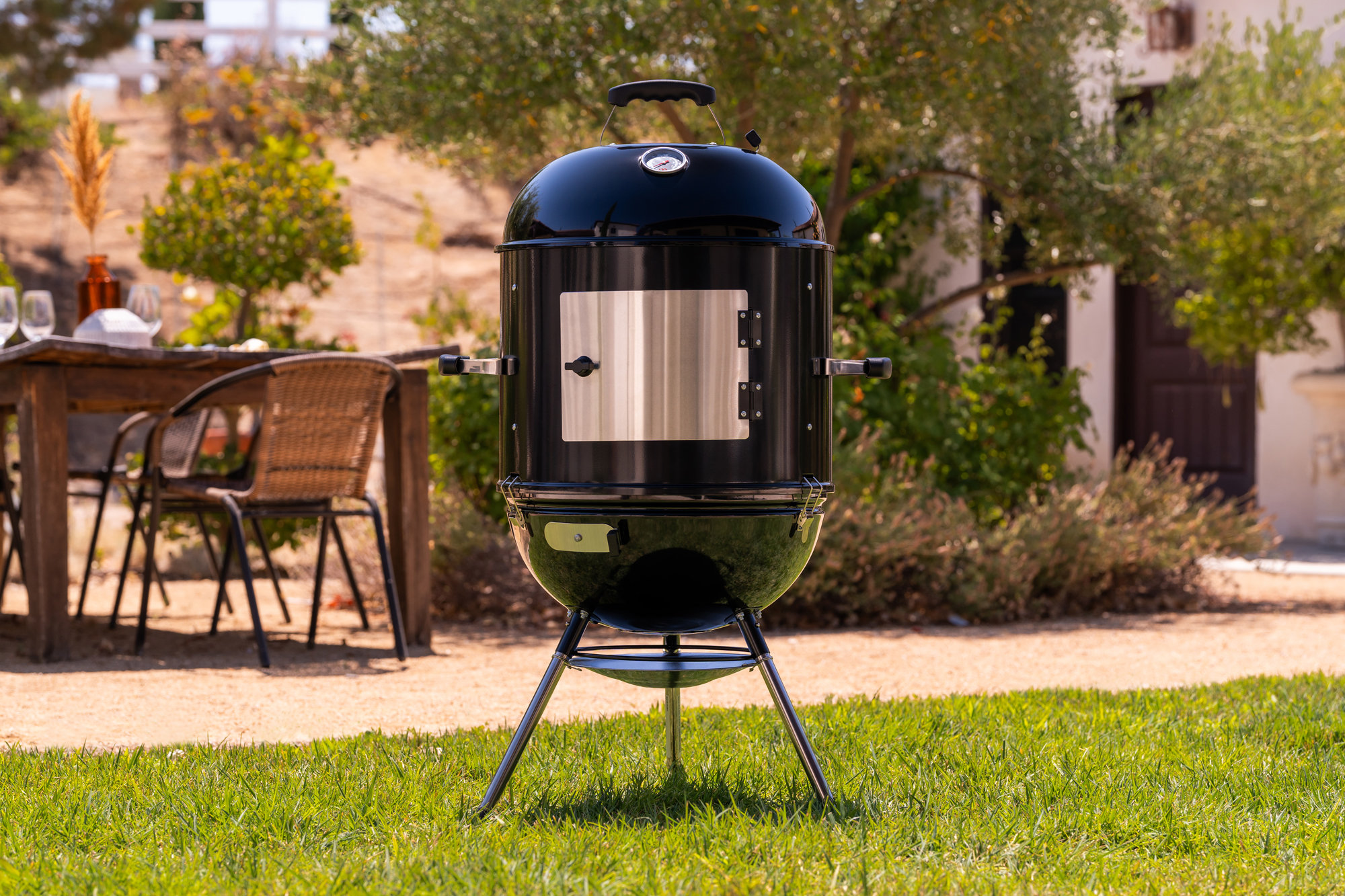 Megamaster 4-in-1 Vertical Smoker and Charcoal Kettle Grill - Wayfair ...