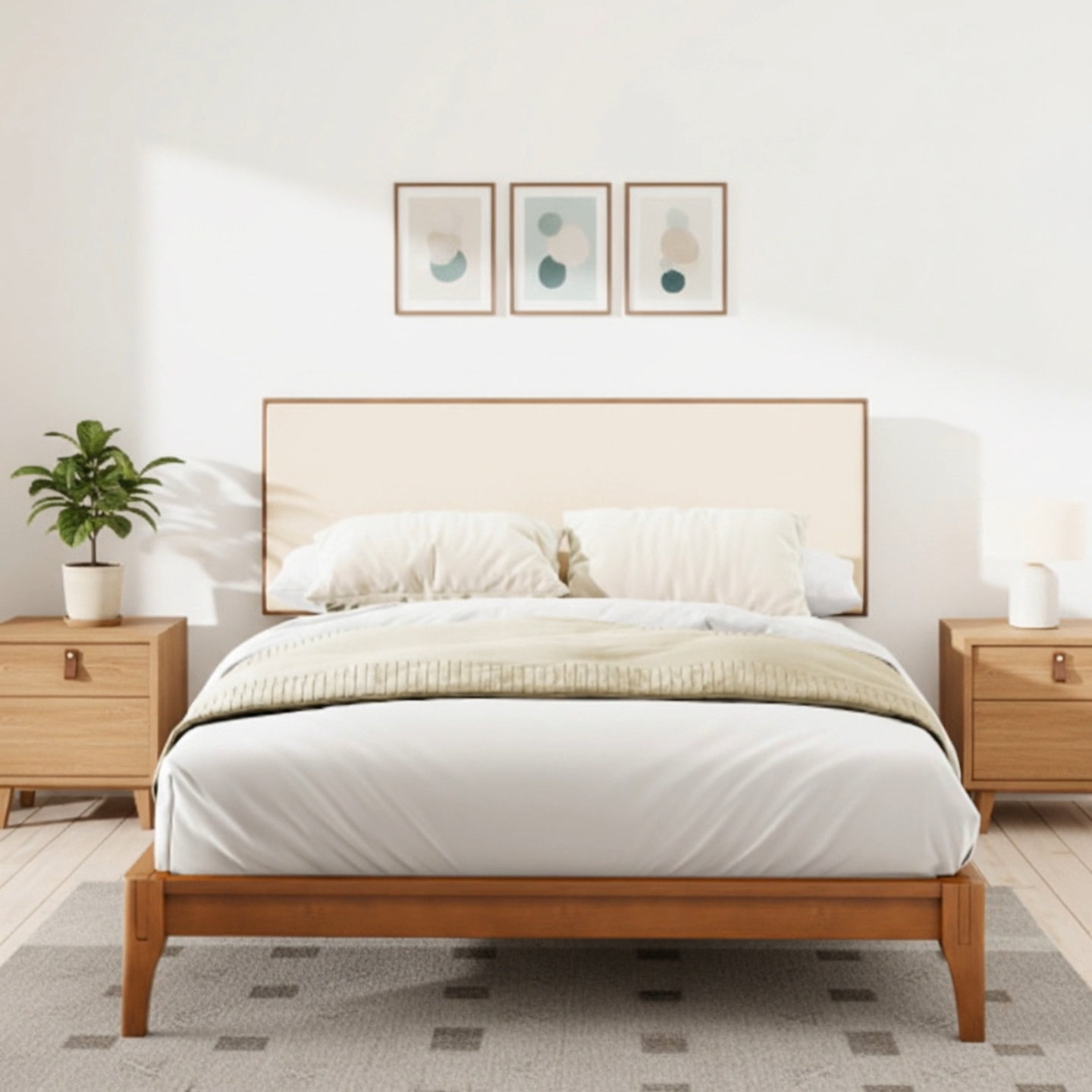 Latitude Run® Queen Size Solid Dry Bamboo Wood 12 Inch Platform Bed ...
