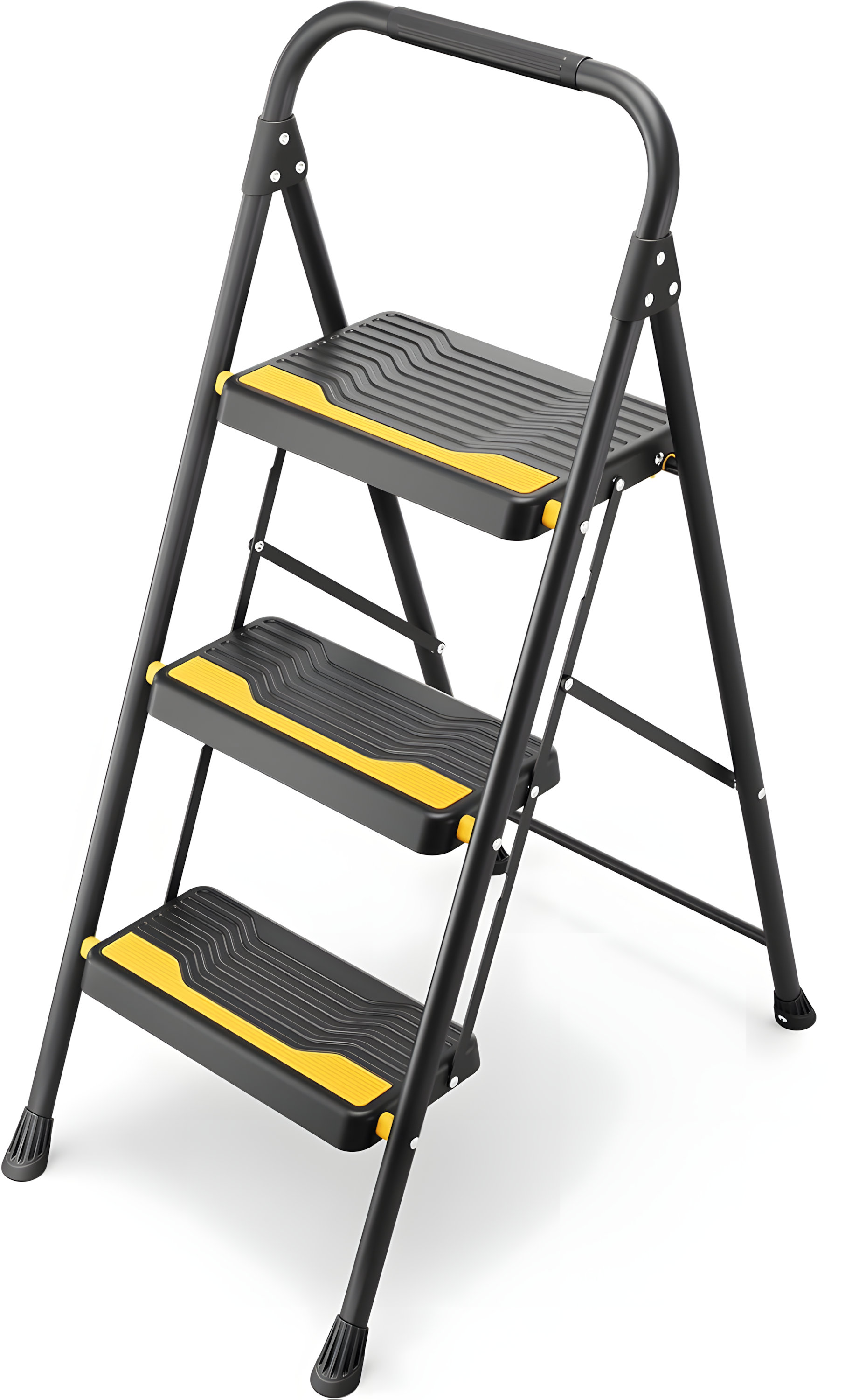 WFX Utility™ Heavy-Duty 3 Step Ladder With 800Lb Capacity, Wide Anti ...