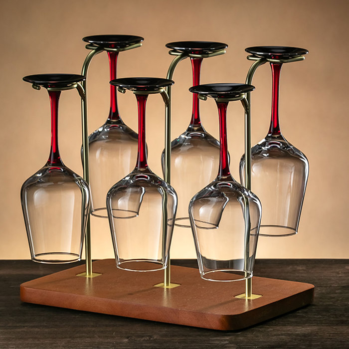 Rosdorf Park Kanitz Tabletop Wine Glass Rack in Brown (Wine glass 6 ...